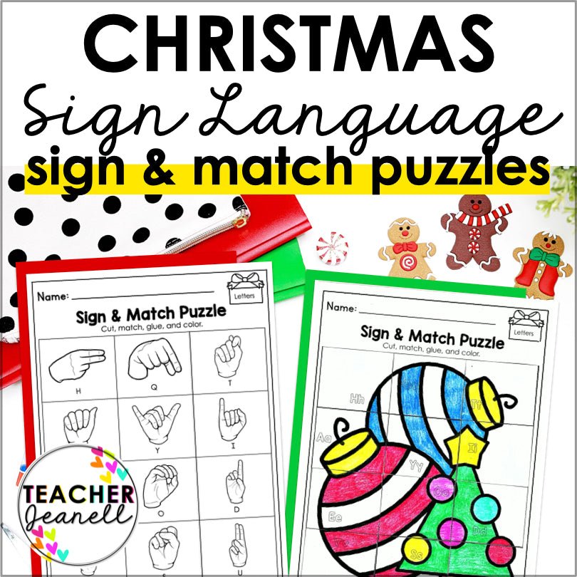 Christmas ASL Sign and Match Puzzles | Interactive Learning for Kids ...
