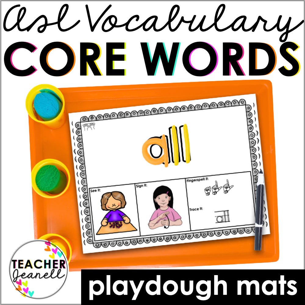 ASL Core Word Vocabulary Playdough Mats – Teacher Jeanell