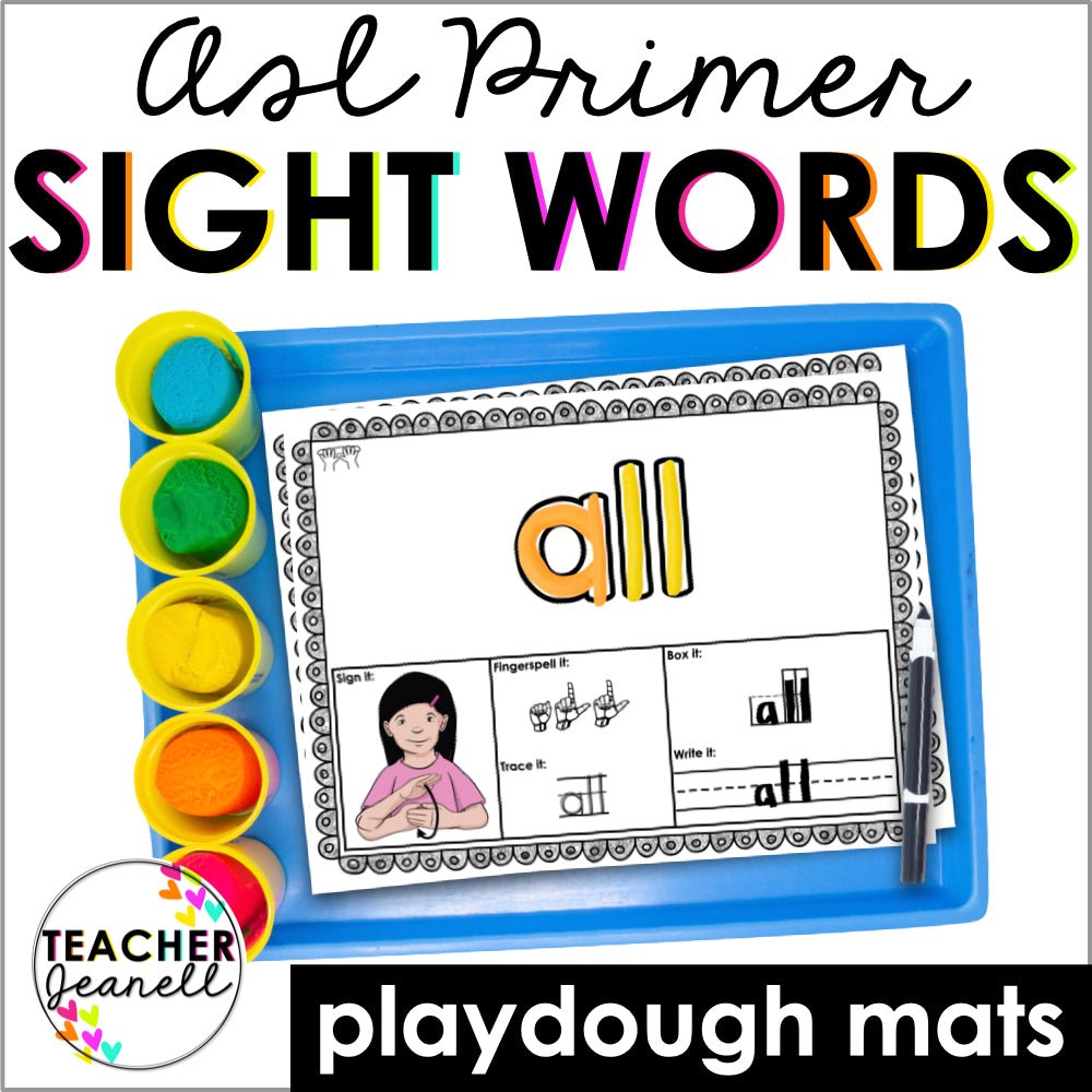 ASL Primer Sight Word Playdough Mats – Teacher Jeanell
