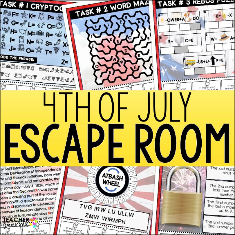 Independence Day Fourth of July Escape Room Game for Kids and Families ...