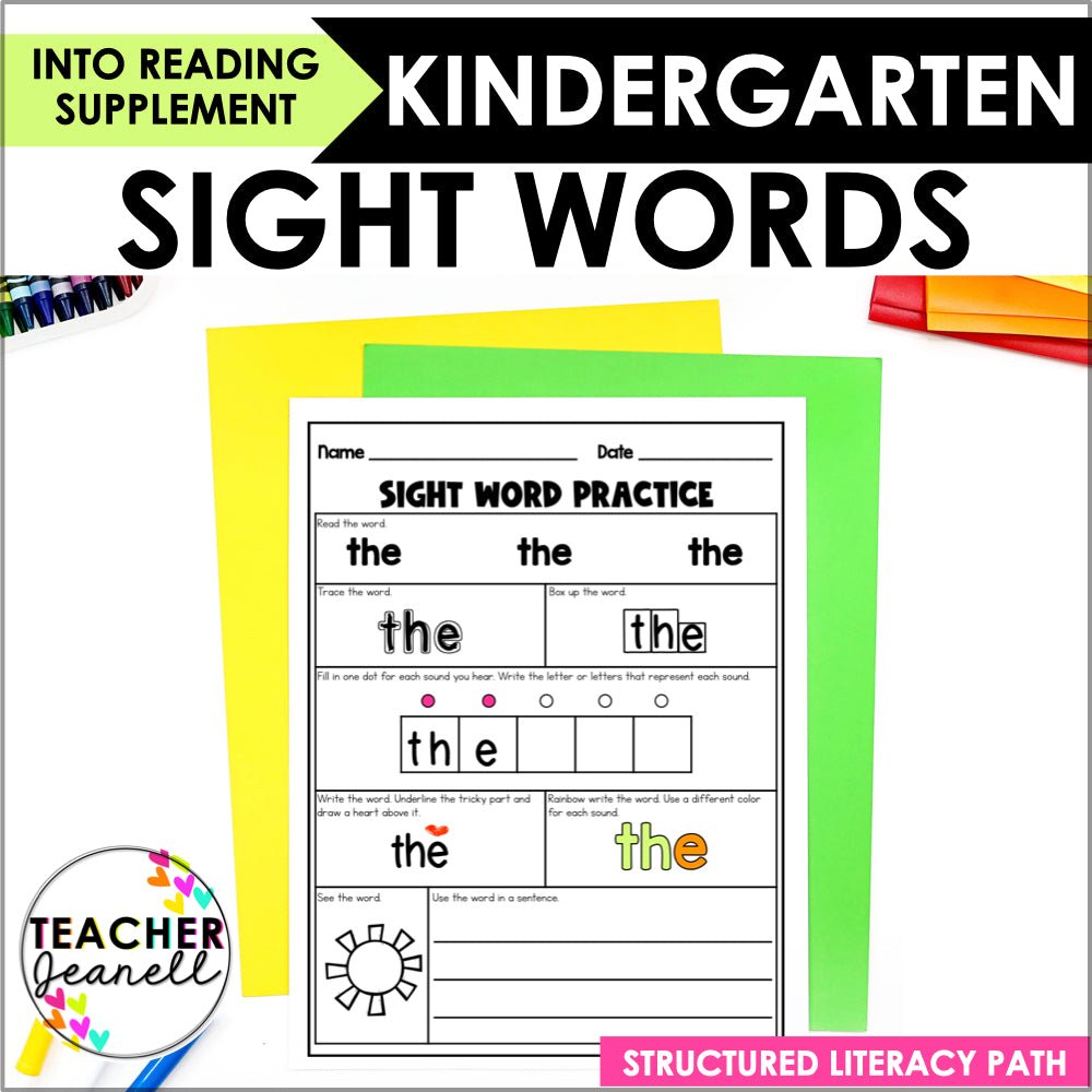 Into Reading Structured Literacy Kindergarten Irregular Sight Words ...