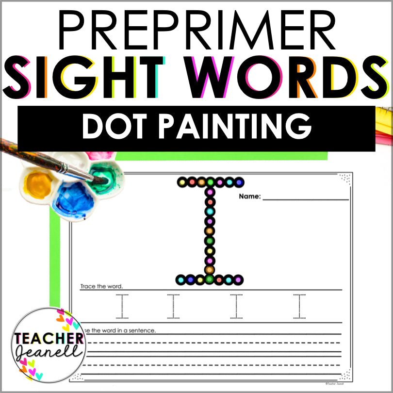 PrePrimer Sight Words Q-Tip Painting Activity Sheets – Teacher Jeanell