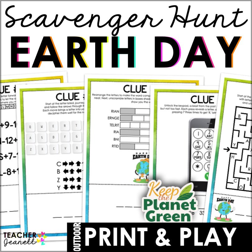 Printable Earth Day Scavenger Hunt Kit - Outdoor Adventure Game for Ki ...