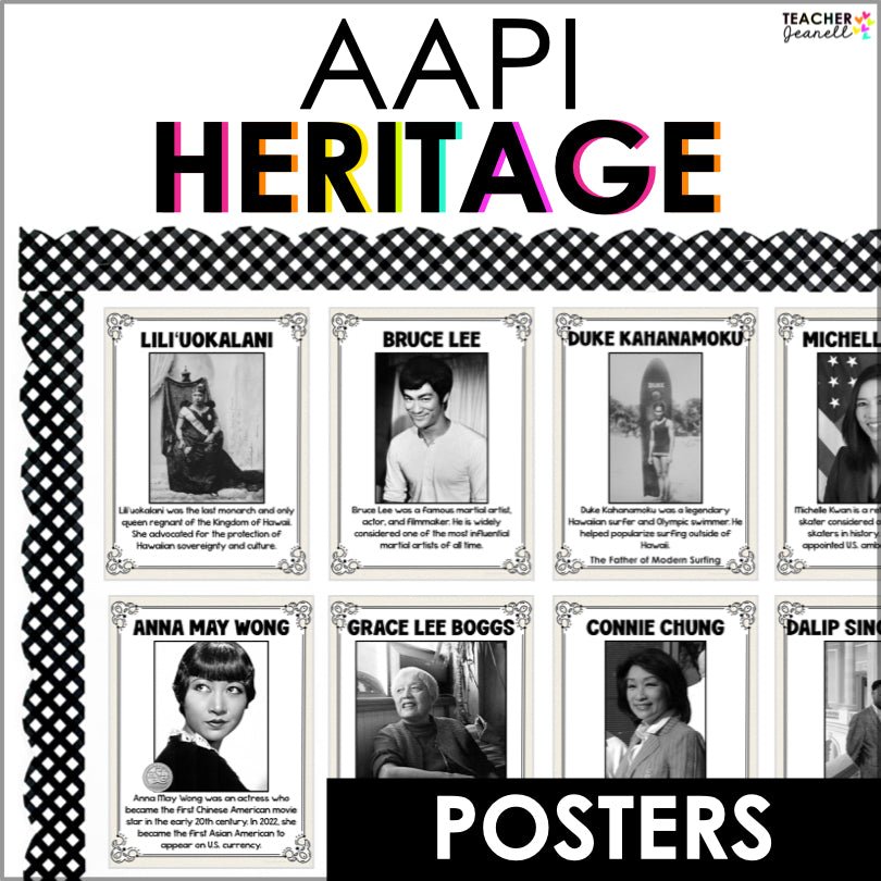 AAPI Month Poster Set for Classroom and School Displays – Teacher Jeanell
