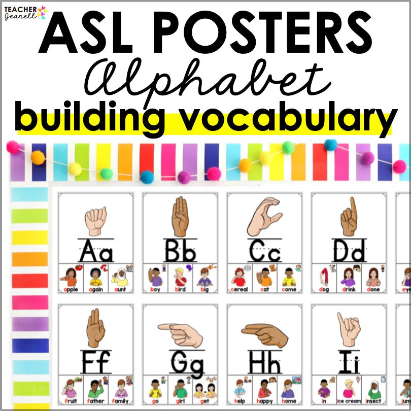 ASL Alphabet Posters for Learning Sign Language Vocabulary – Teacher ...