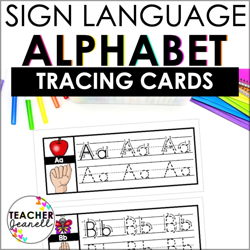 ASL Alphabet Tracing Cards for Sign Language and Handwriting Skills ...