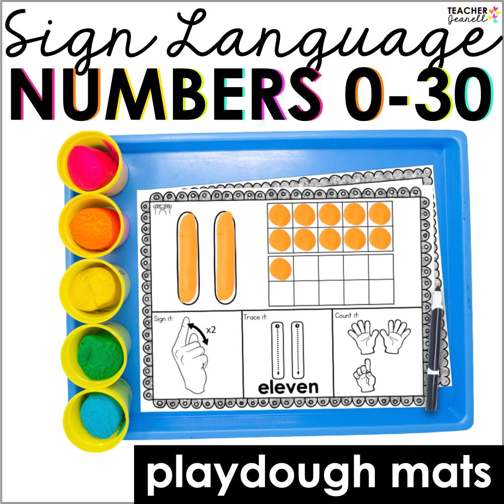 ASL Numbers Playdough Mats 0-30 – Teacher Jeanell