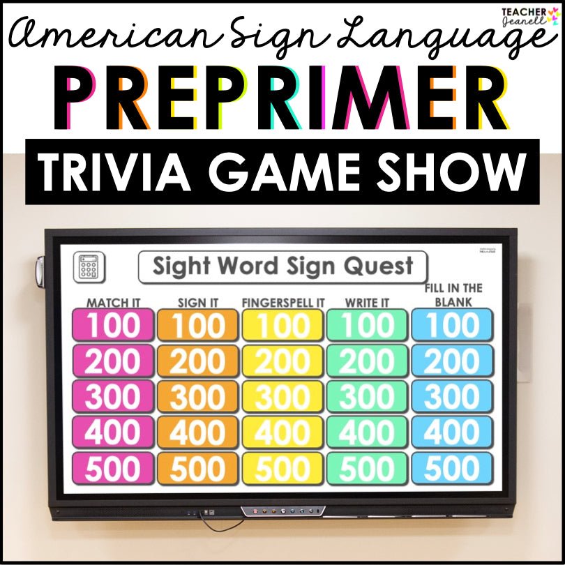 Digital ASL Pre-Primer Sight Word Game – Teacher Jeanell