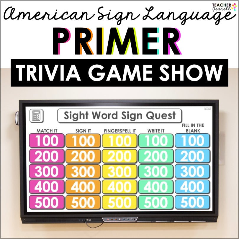 Digital ASL Primer Sight Word Game for Vocabulary and Language Skills ...