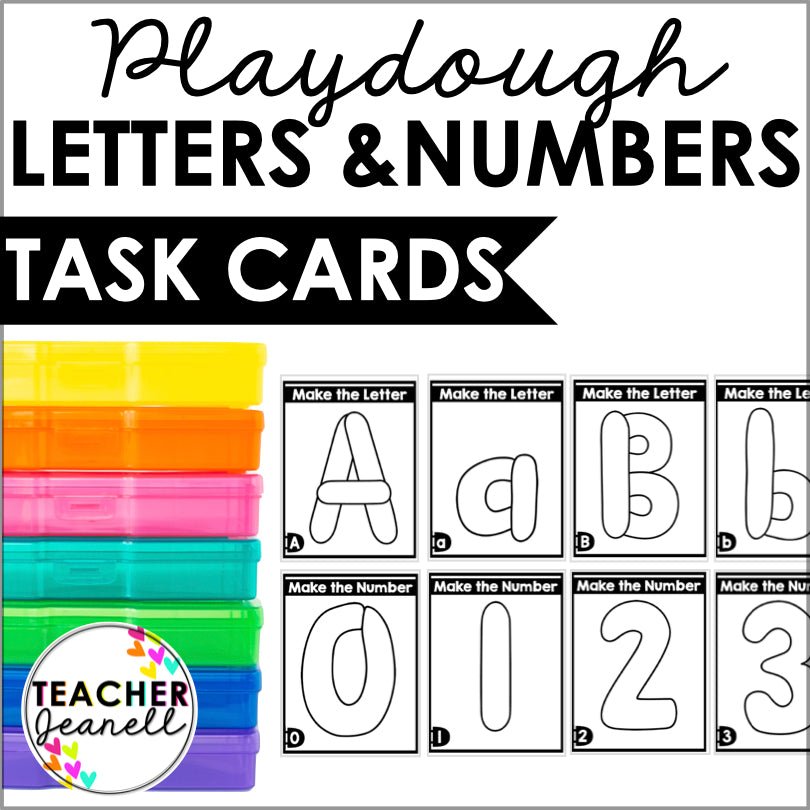 Playdough Letters and Numbers Task Cards for Fun Fine Motor Skills ...