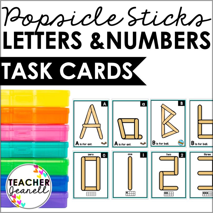 Popsicle Stick Letters and Numbers for Fun Fine Motor Skills Practice ...