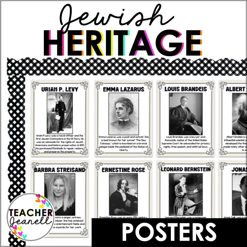 Jewish American Heritage Month Poster Set – Teacher Jeanell