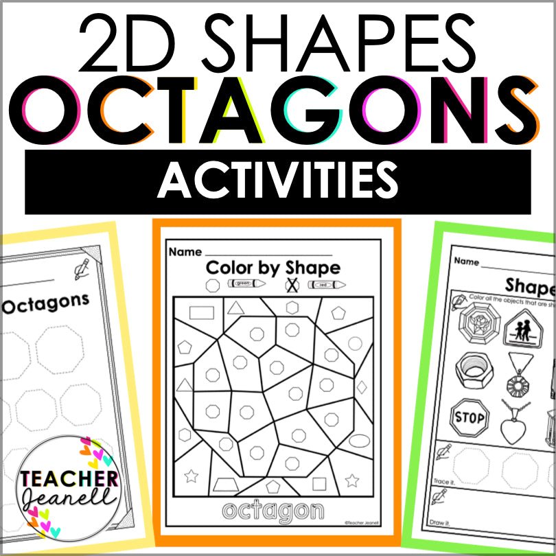 Octagon Worksheets 2D Shapes: Find & Colour Worksheets – Top Teacher