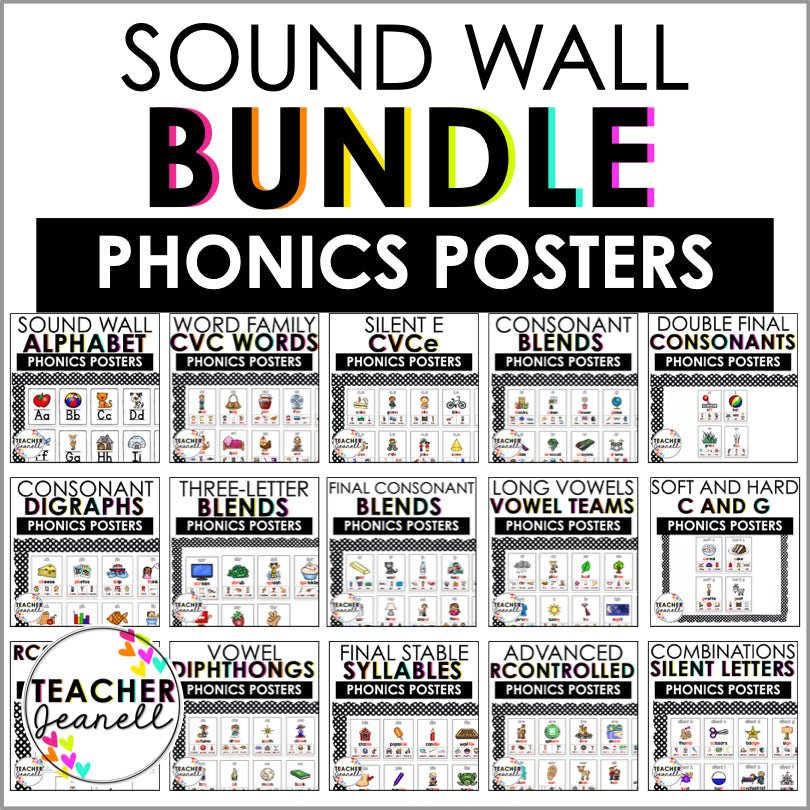 Phonics Posters Bundle Sound Wall Posters for Reading and Writing ...