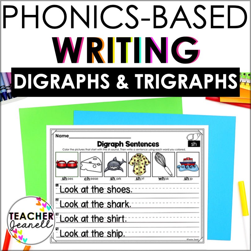 Digraphs and 3 Letter Blends Build a Sentence - Writing Worksheet ...