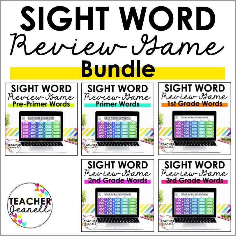 Digital Sight Word Game Bundle for Orthographic Mapping & Literacy ...