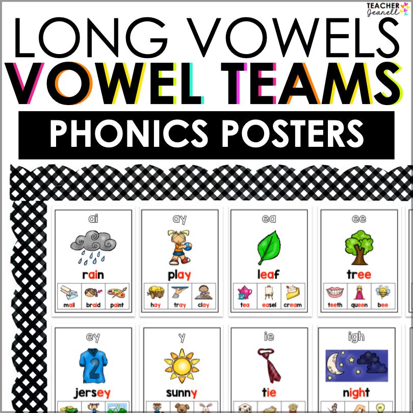 Long Vowels Poster Set | Vowel Team Poster Set – Teacher Jeanell