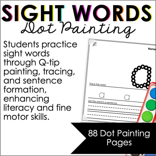 Journeys Kindergarten Sight Words Q-Tip Painting Activity Sheets Units ...