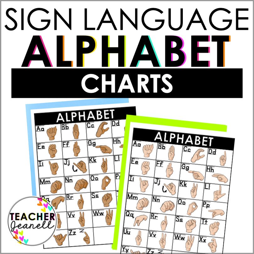 ASL Alphabet Chart for Learning American Sign Language – Teacher Jeanell