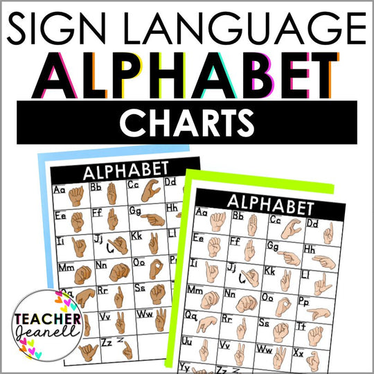 ASL Alphabet Chart for Learning American Sign Language – Teacher Jeanell