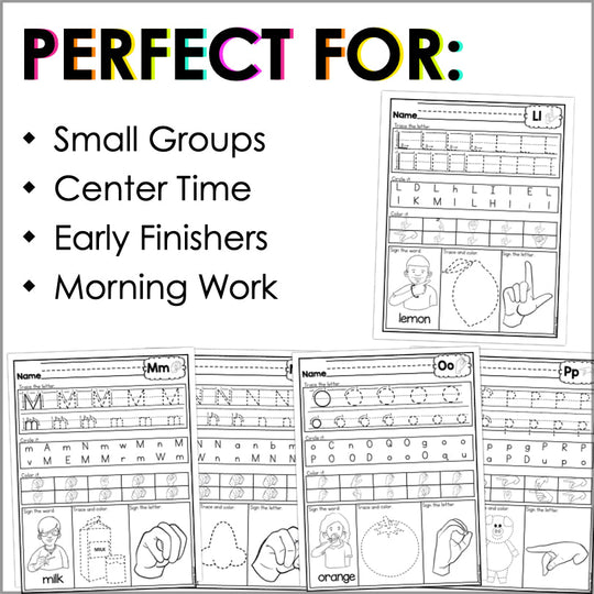 ASL Alphabet Worksheets for Learning the Manual Alphabet – Teacher Jeanell