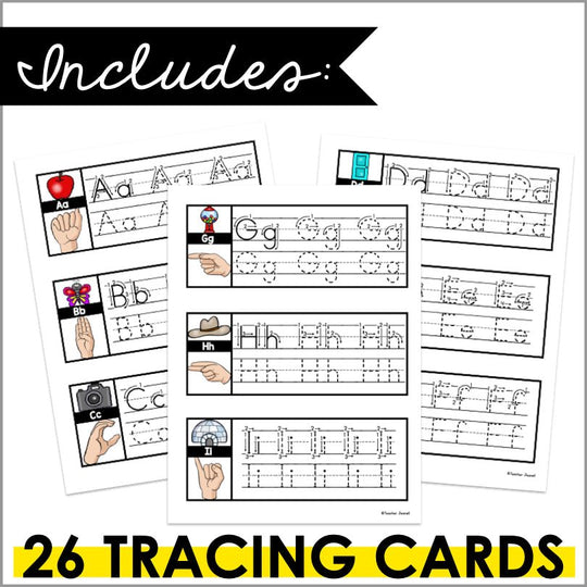 ASL Alphabet Tracing Cards for Sign Language and Handwriting Skills ...