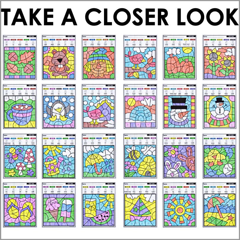 ASL Color by Code First Grade Sight Words Worksheets – Teacher Jeanell