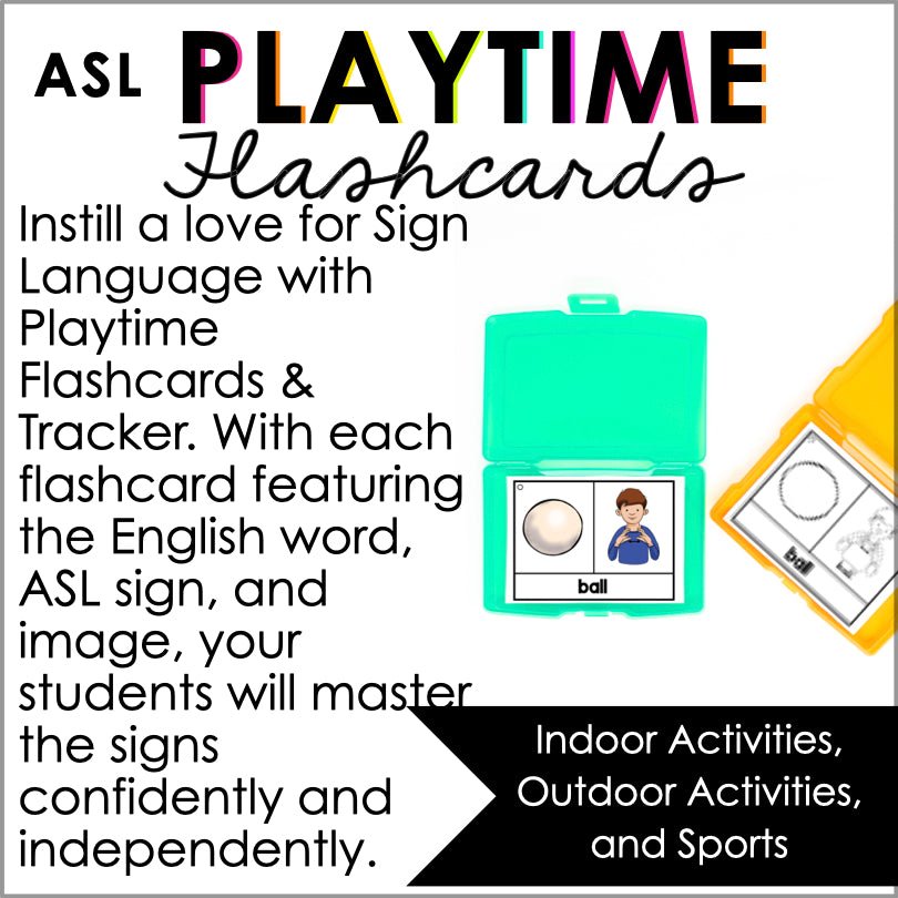 ASL Flashcards Printable Playtime Sports Vocabulary – Teacher Jeanell