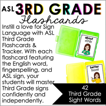 ASL Third Grade Sight Word Flashcards and Tracker for Sign Language ...