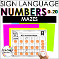 ASL Number Recognition 0–20 Mazes for Sign Language Learning – Teacher ...