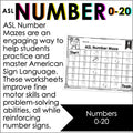 ASL Number Recognition 0–20 Mazes for Sign Language Learning – Teacher ...