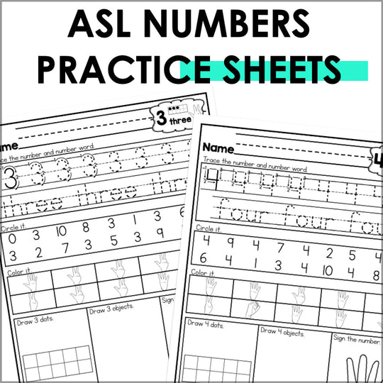 ASL Numbers 0-20 Worksheets – Teacher Jeanell