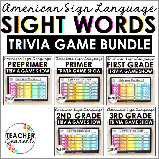 Digital ASL Sight Words Games Bundle – Teacher Jeanell