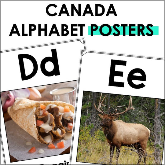 Canadian Alphabet Posters Featuring Culture, Symbols, and Landmarks A ...