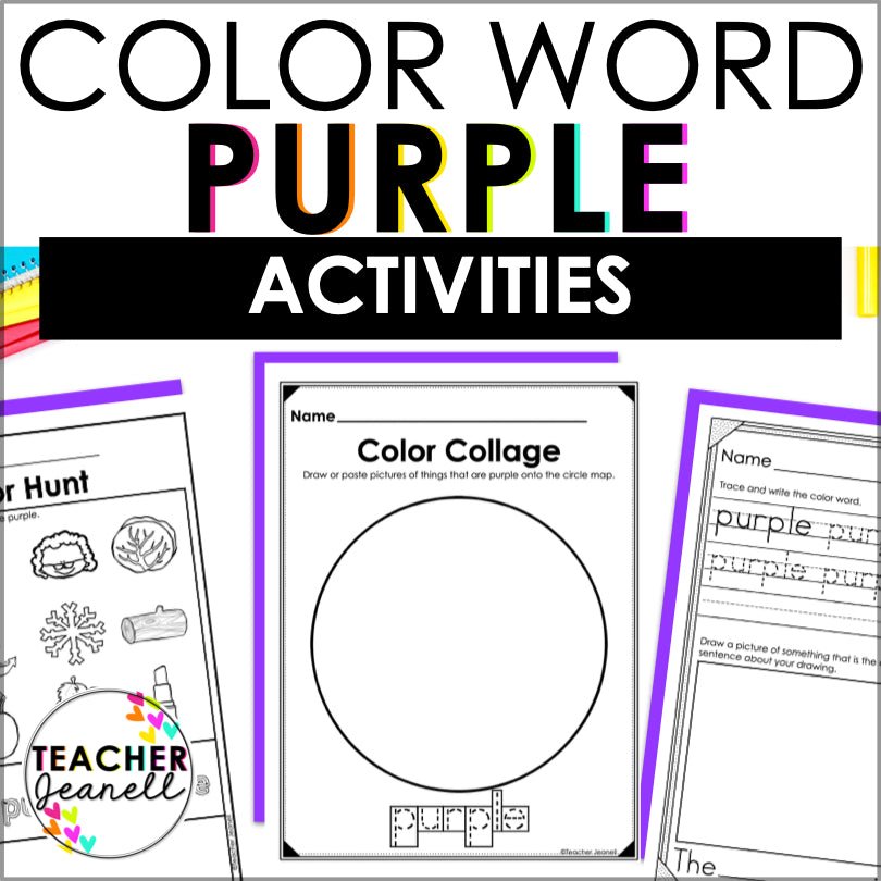 Color Purple Worksheets and Activities for Preschool and Kindergarten ...