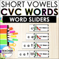 CVC Word Sliders for Short Vowels Segmenting and Blending – Teacher Jeanell
