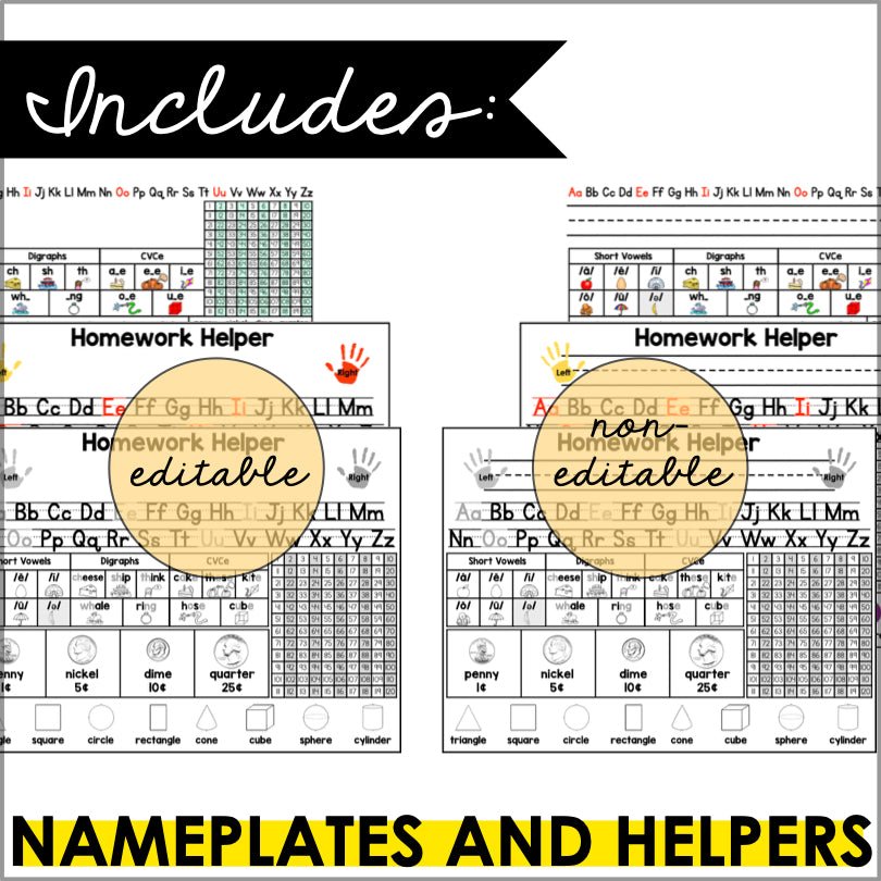 Editable Desk Name Plate Student Desk Name Tags for Kindergarten to 2nd ...