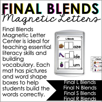 Final Consonant Blends Magnetic Letter Activities for Phonics and ...