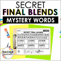 Final Consonant Blends Secret Words - Phonemic Awareness – Teacher Jeanell
