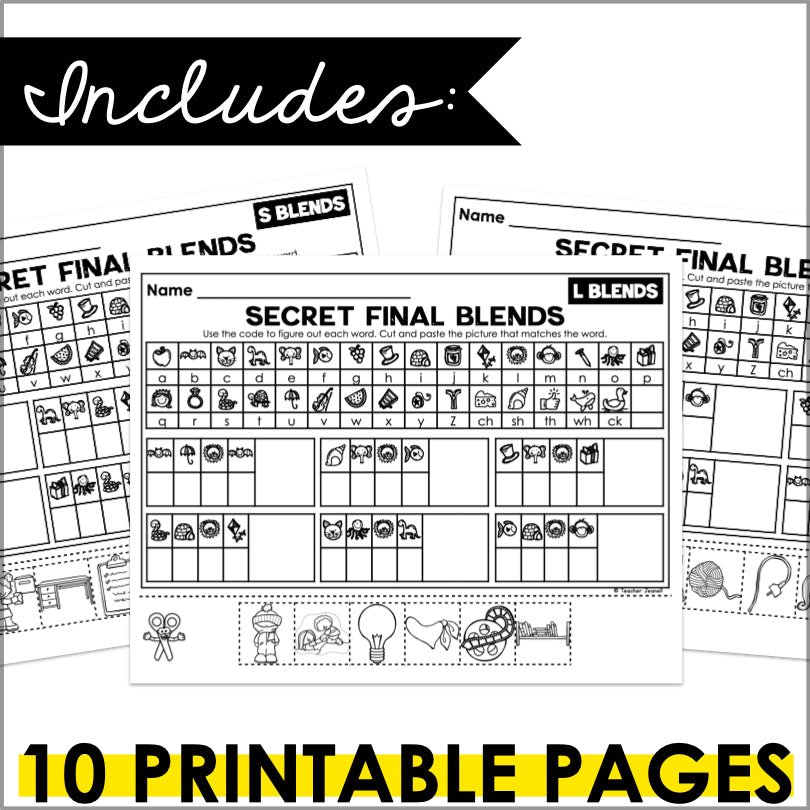 Final Consonant Blends Secret Words - Phonemic Awareness – Teacher Jeanell