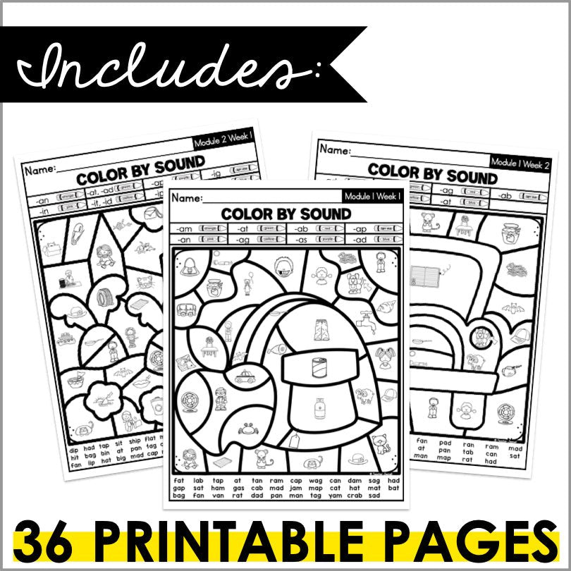 First Grade Phonics Coloring Worksheets Color By Code Phonics Coloring