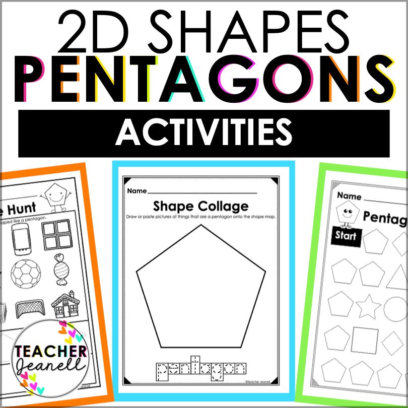 Pentagon Worksheets and Activities for 2D Shape Recognition – Teacher ...