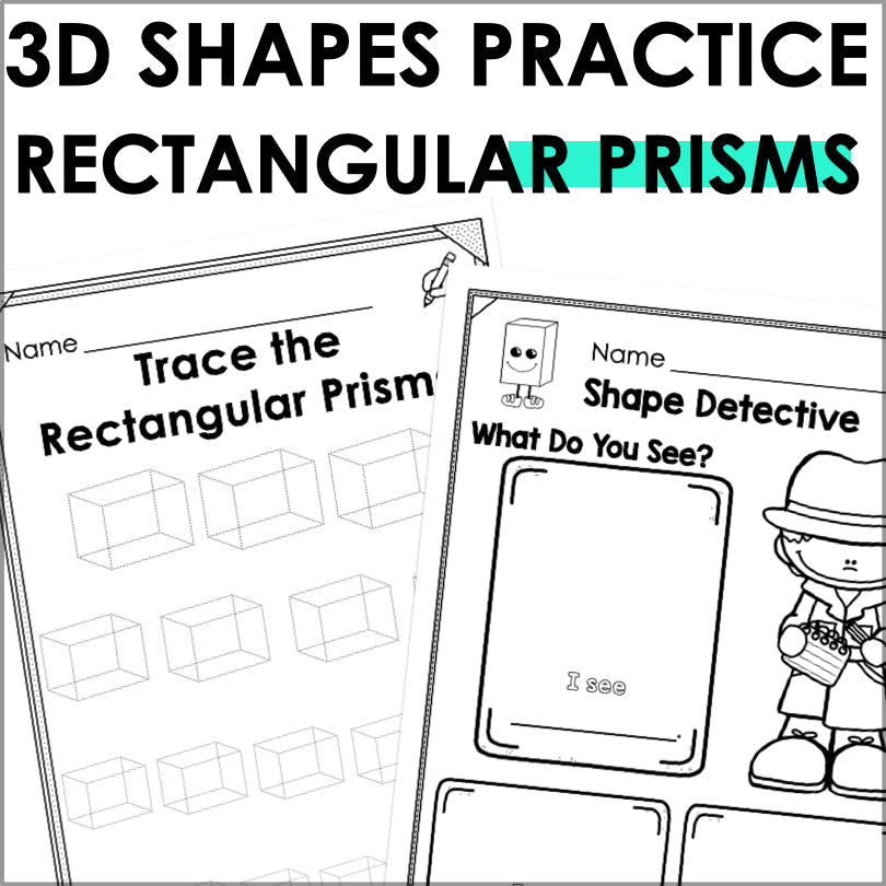 Rectangular Prism Worksheets and Activities for 3D Shape Recognition ...