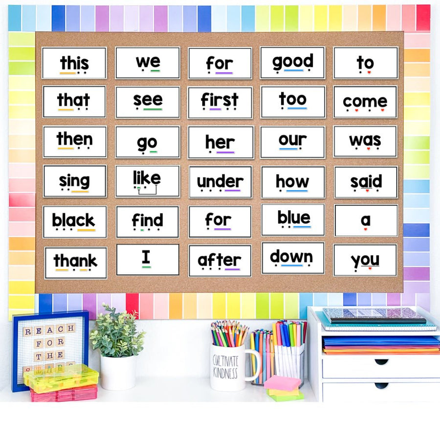 Sight Word Flashcards with Color-Coded Word Mapping for Science of ...