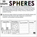 Sphere - 3D Shapes Worksheets - Shape Recognition – Teacher Jeanell