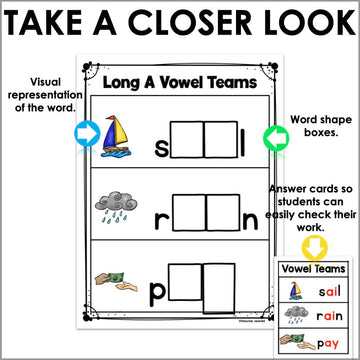 Vowel Team Magnetic Letter Activities for Long Vowel Word Mastery ...